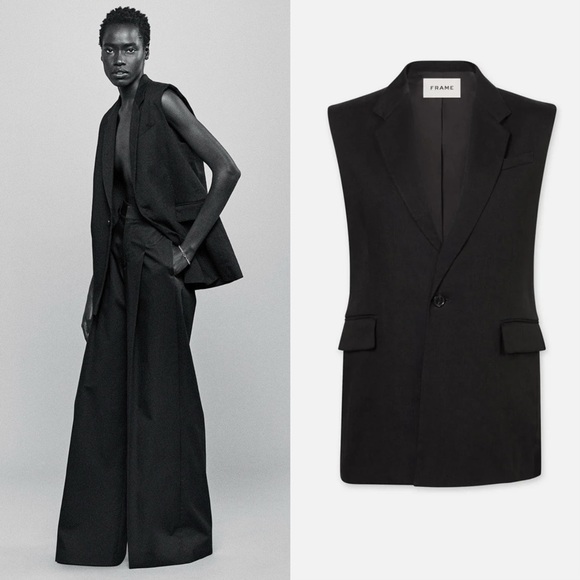 Frame Denim | Jackets & Coats | Frame Oversized Organic Linenblend Vest ...